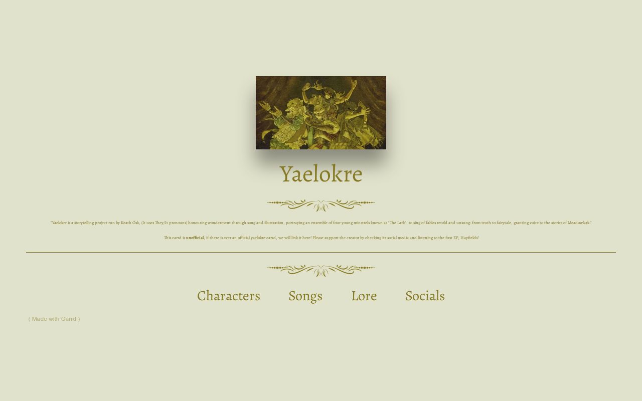 Unofficial Yaelokre Carrd! 🌻